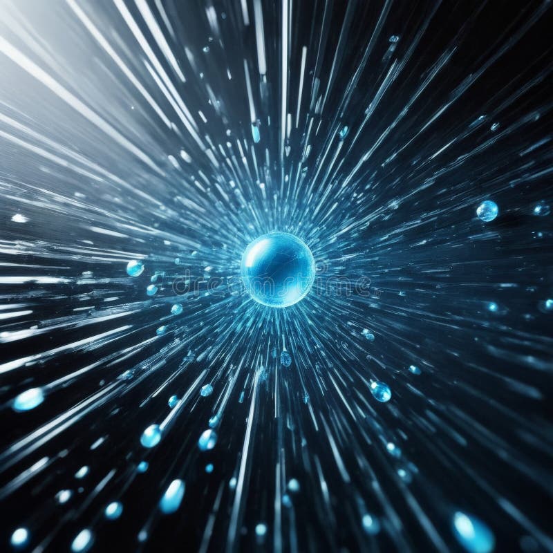 Abstract Depiction of a Blue Sphere with Radiating Lines Stock Photo ...