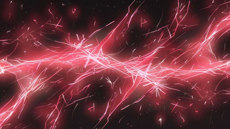 Abstract Image Featuring Bright, Glowing Red Lines Resembling Electric ...