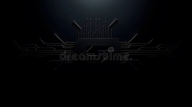 Abstract Futuristic Technology Background with Central Light Glowing ...