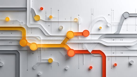 Abstract Orange Yellow Pathways Design Stock Illustration ...