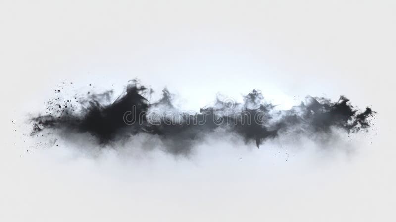 Abstract Black Ink Splash on White Background, Dramatic Smoky Effect ...