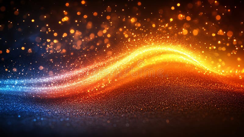 Energy Flow Abstract with Glitter Stock Illustration - Illustration of ...