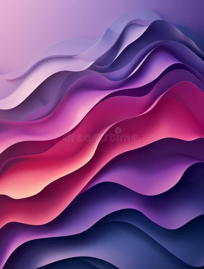 Abstract Purple and Pink Waves Background with Flowing Gradients and ...