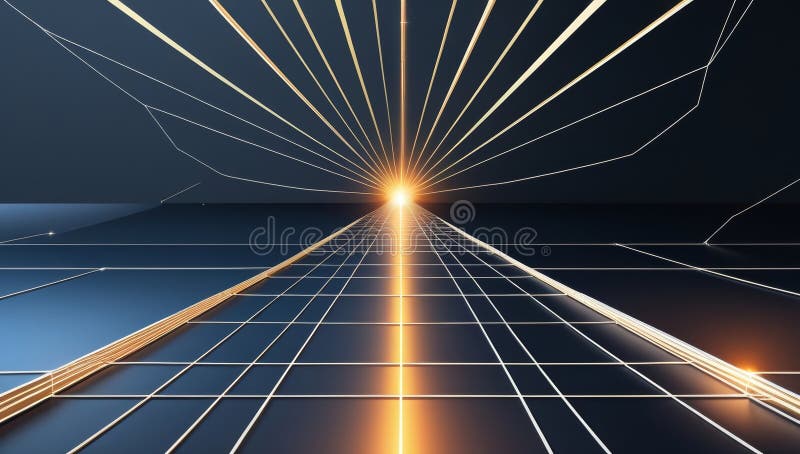 Abstract Futuristic Pathway with Radiating Lines and Central Bright ...