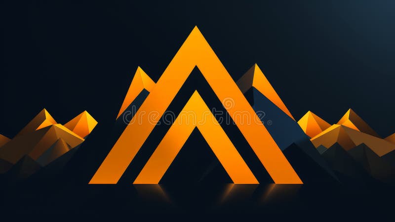 Abstract Geometric Design with Orange and Blue Triangles.Abstract ...