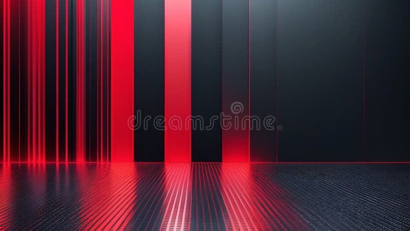 An Abstract Image Featuring Glowing Red Vertical Lines on a Dark ...
