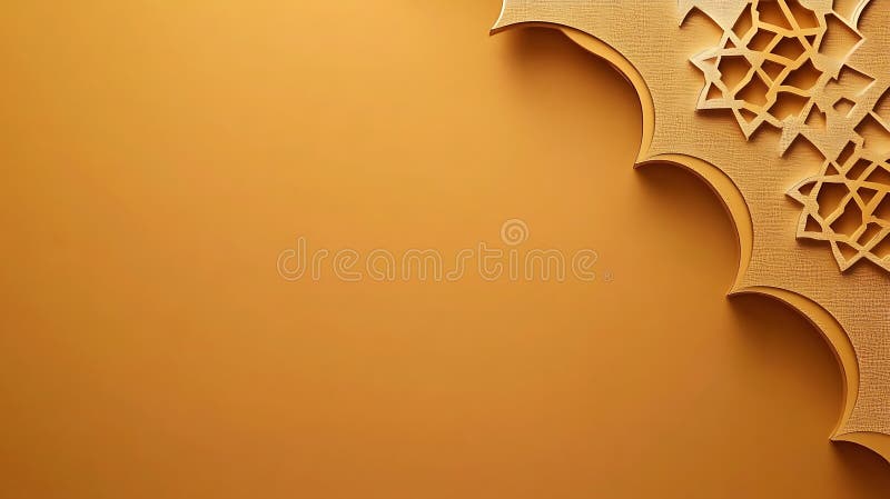 Golden Abstract Islamic Art Design Background Stock Illustration ...
