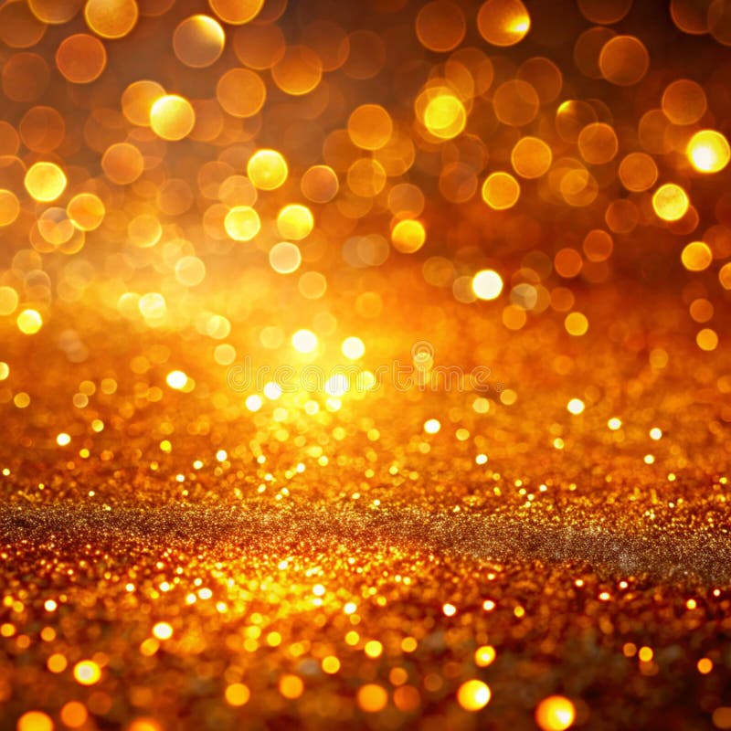 Golden Orange Abstract Glitter Study (focused, Unfocused, Light and ...