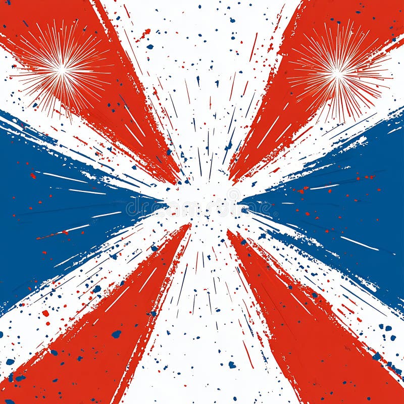 Dynamic Radial Burst Pattern in Patriotic Hues with Splatter Effect ...