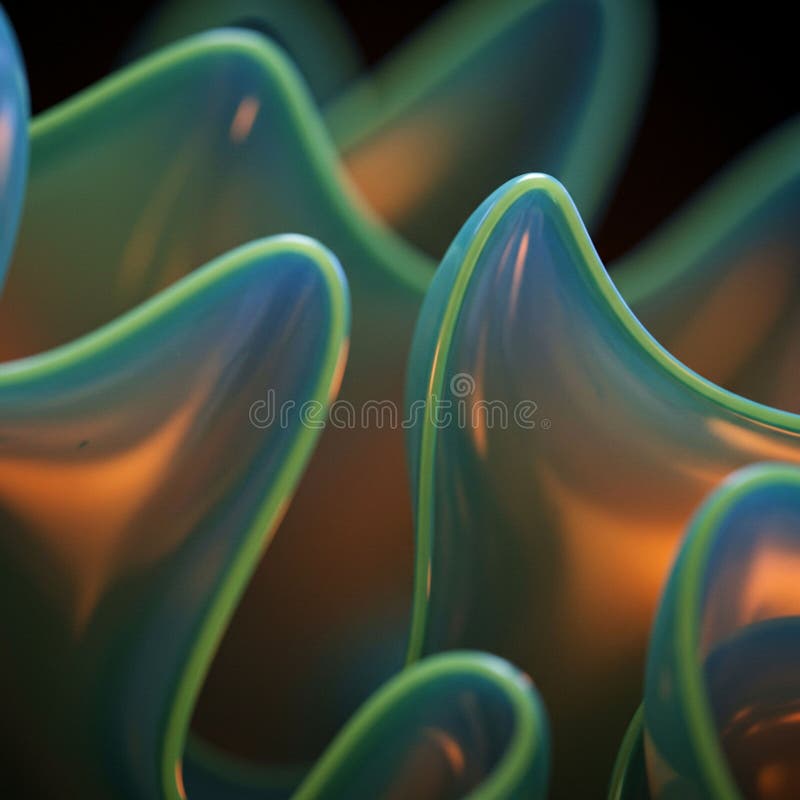 Abstract Image Featuring Smooth, Undulating Forms with a Glossy ...
