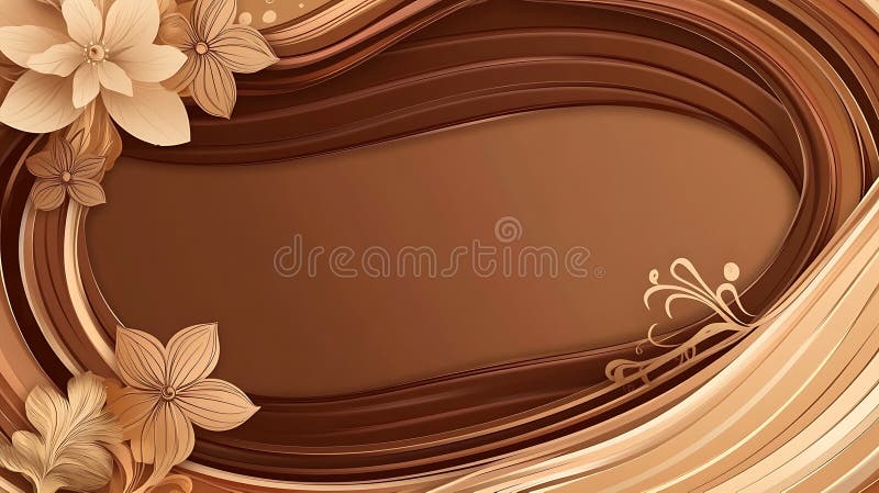 Brown Waves Frame Elegant Floral Design Stock Photos - Free & Royalty ...