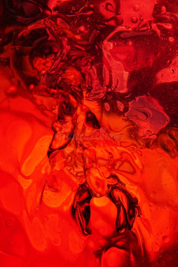 Abstract Red Liquid Texture with Bubbles Stock Image - Image of organ ...