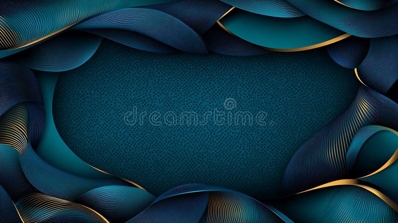 Abstract Teal and Gold Wave Design Background Stock Photo - Image of ...