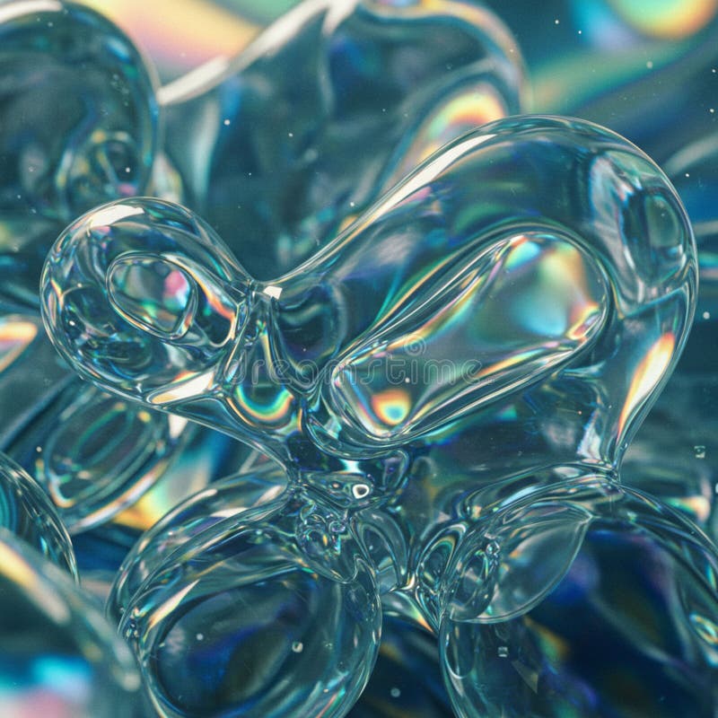 Abstract Image Featuring Translucent, Fluid-like Shapes Resembling ...
