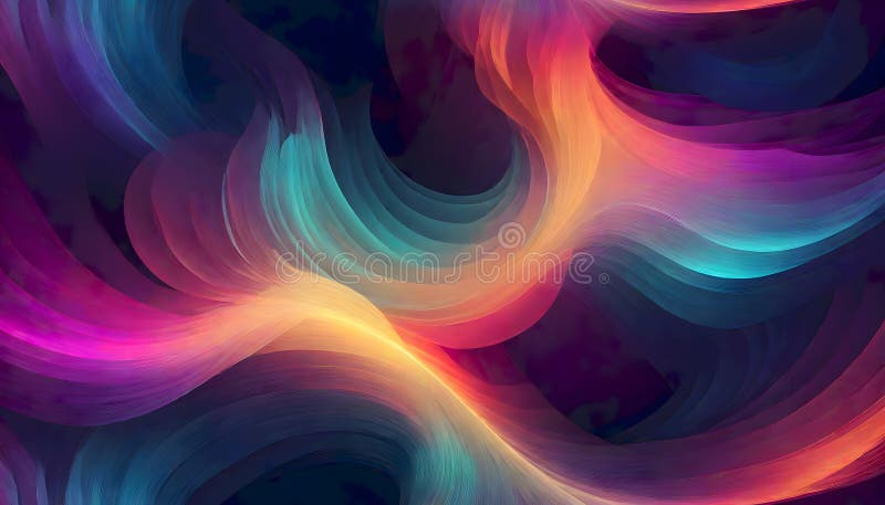 Abstract Image Featuring Vibrant Neon Swirls Of Color Creating A Dynamic And Captivating Visual
