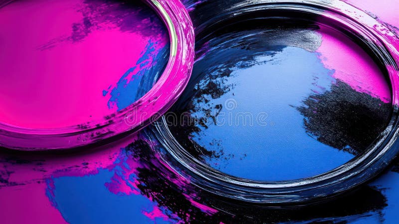 Abstract Image Featuring Vibrant Paint Colors in Circular Shapes Stock ...