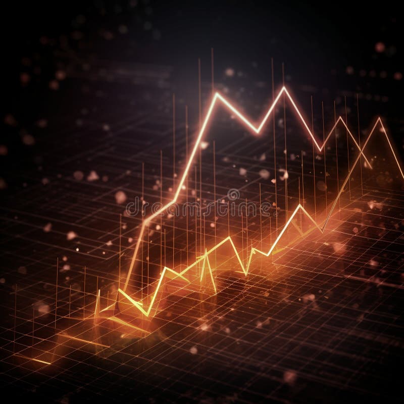 Abstract Image of Financial Chart with Arrows and Lines Pointing ...