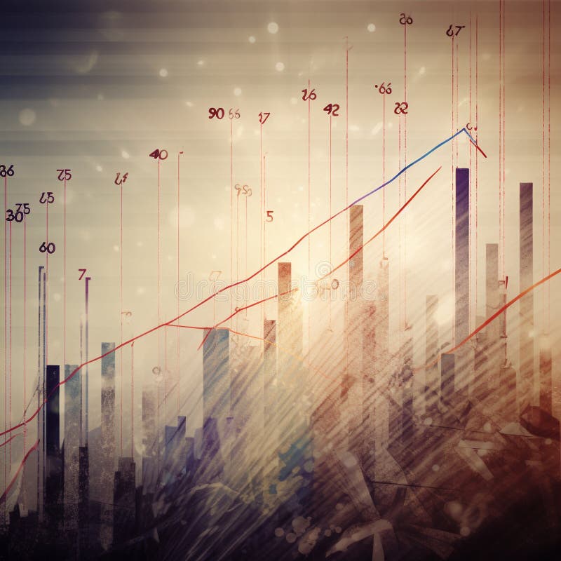 Abstract Image of Financial Chart with Arrows and Lines Pointing ...