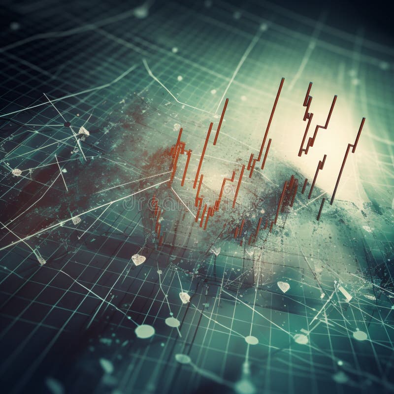 Abstract Image of Financial Chart with Arrows and Lines Pointing ...