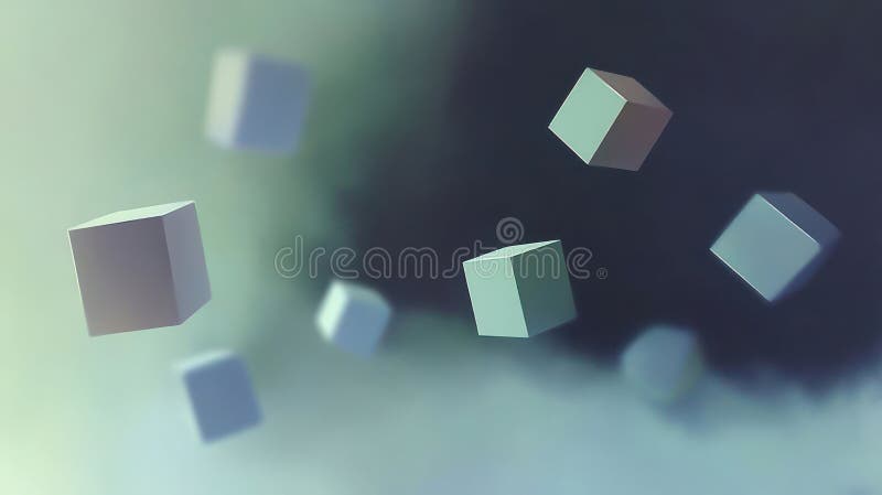 Abstract Image of Floating Cubes in a Soft, Blurred Background Stock ...