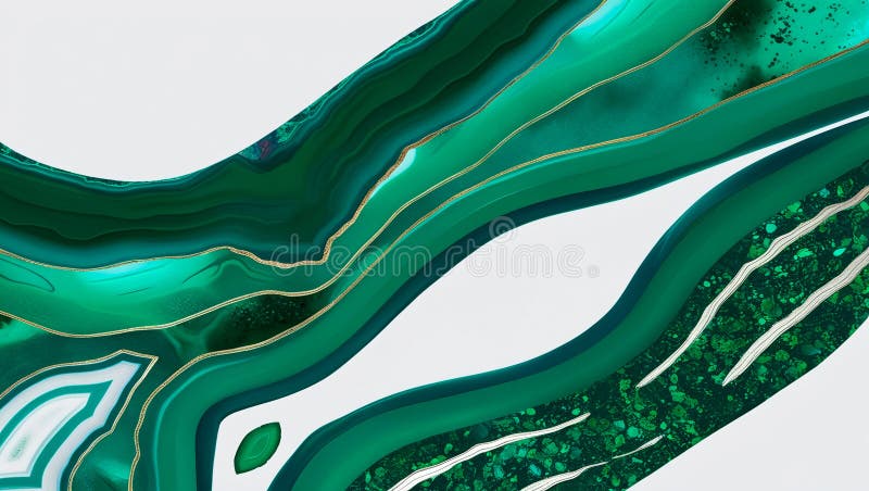 Abstract Image with Flowing Layers of Green Tones, Mimicking Natural Stone Patterns Like Agate ...