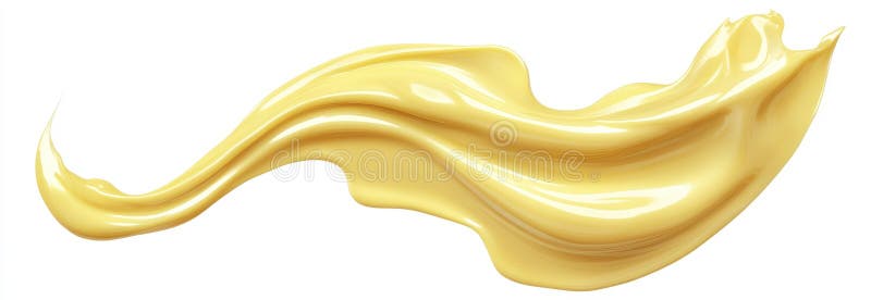 Abstract Pale Yellow Liquid Flowing Wave on White Background Stock ...