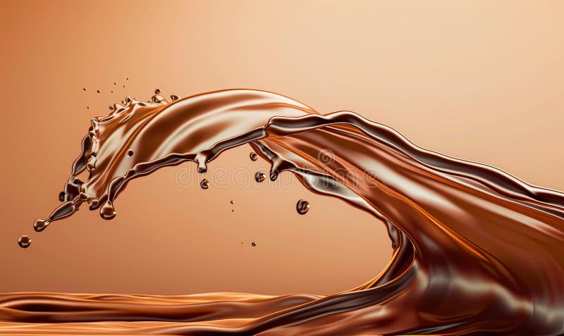 Abstract Image of a Flowing, Wavelike Movement of a Liquid Substance in ...