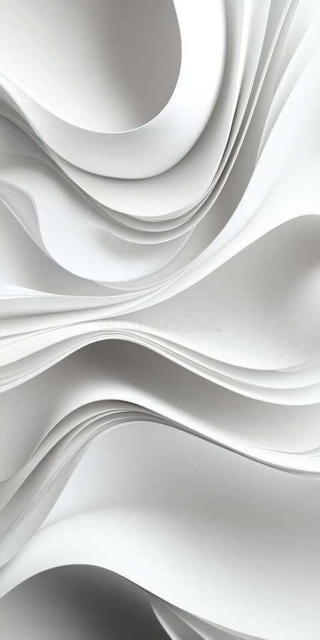 Abstract White Paper Waves Flowing Curves and Layers Stock Illustration ...