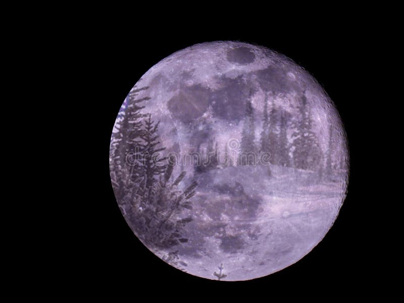 Full Moon Abstract with Winter Scene Stock Photo - Image of moonlight ...