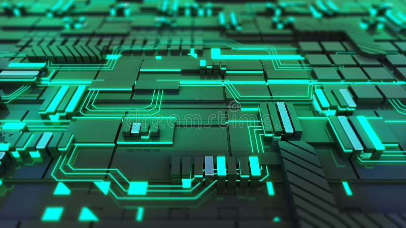 Abstract Image of Future Technology Concept,green Light Technology ...