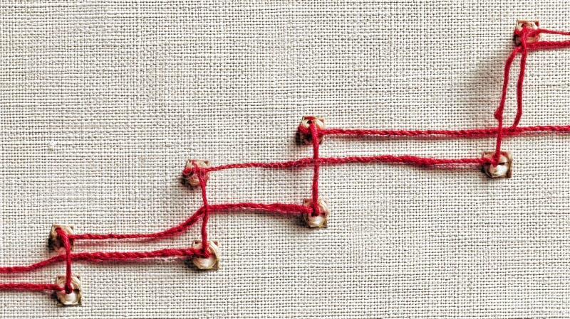 Red Thread Progress stock illustration. Illustration of handmade ...