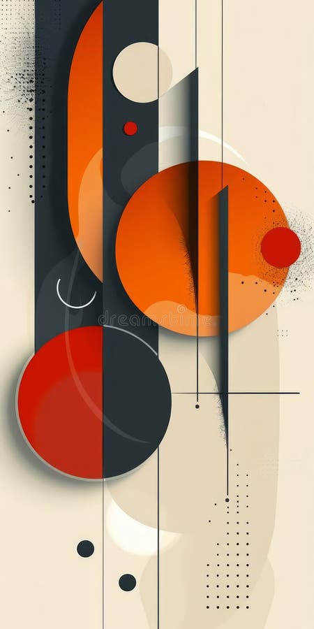 Abstract Image with Geometric Shapes Overlapping, Creating an ...