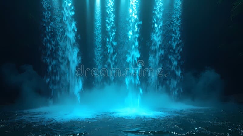 Abstract Image of Glowing Blue Waterfalls Stock Photo - Image of ...