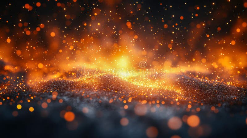 Abstract Image of Glowing Orange Particles, Creating a Warm and Dynamic ...