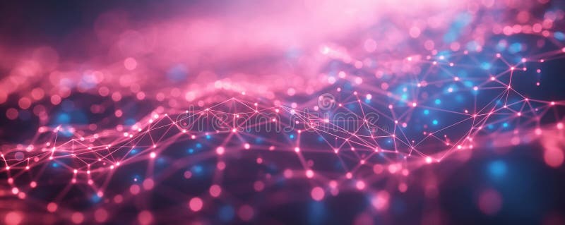 Abstract Image of a Glowing Pink and Blue Network Mesh Stock ...