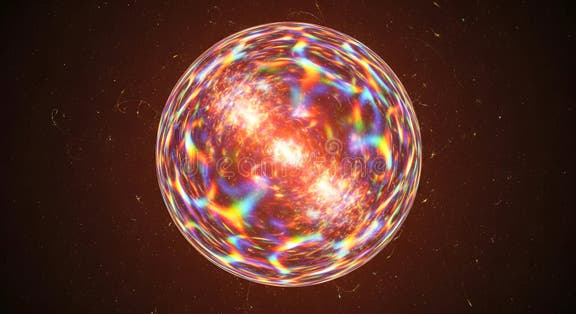 Abstract Glowing Sphere with Rainbow Refraction, Ai Generated Stock ...