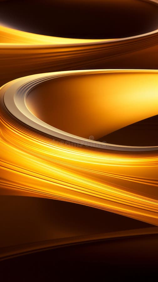 An Abstract Image of Gold and Black Waves on a Black Background Stock ...