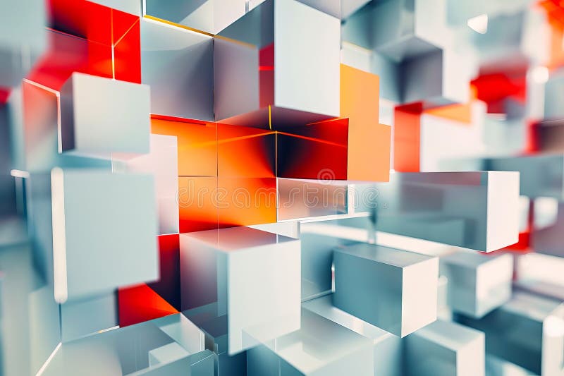 An Abstract Image of a Group of Cubes in a Room Stock Image - Image of ...