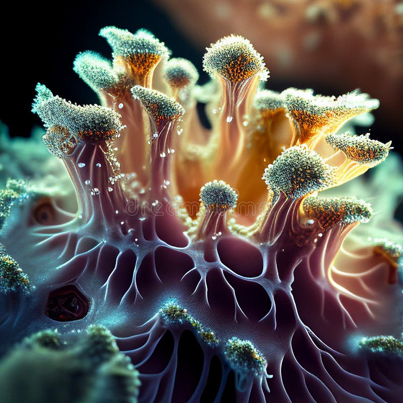 Abstract Image of a Growing Mycelium or Mycelium for Industrial Use ...