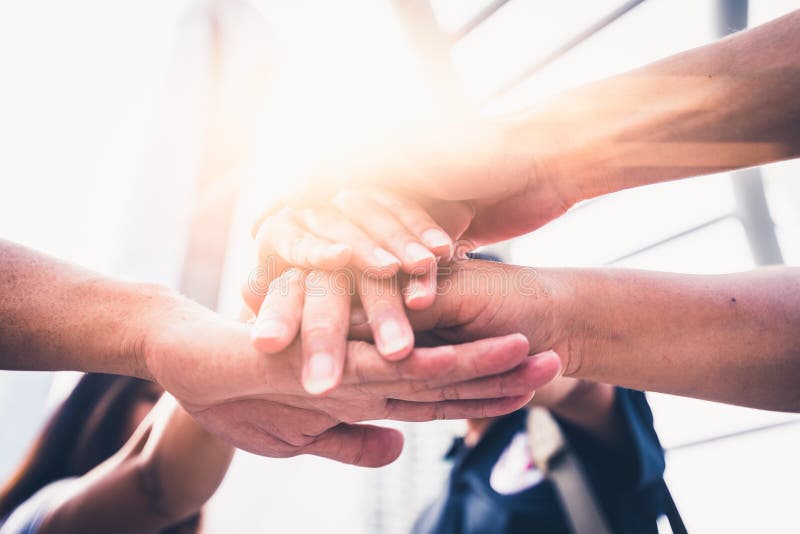 The Abstract Image of the Hand Coordination of the People during ...