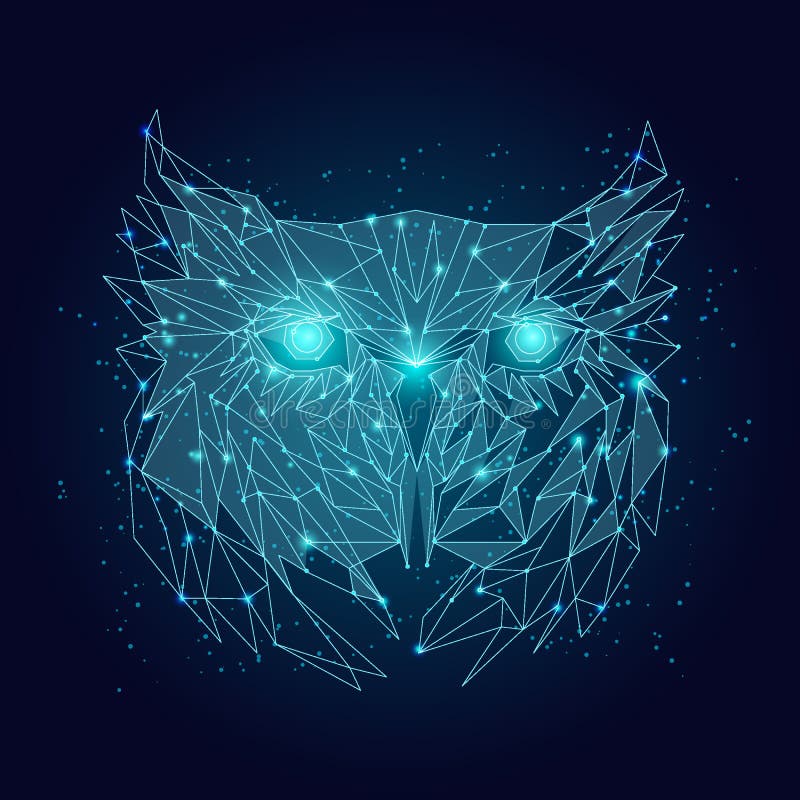 Abstract Image of the Head of an Owl from Geometric Shapes. Stock ...