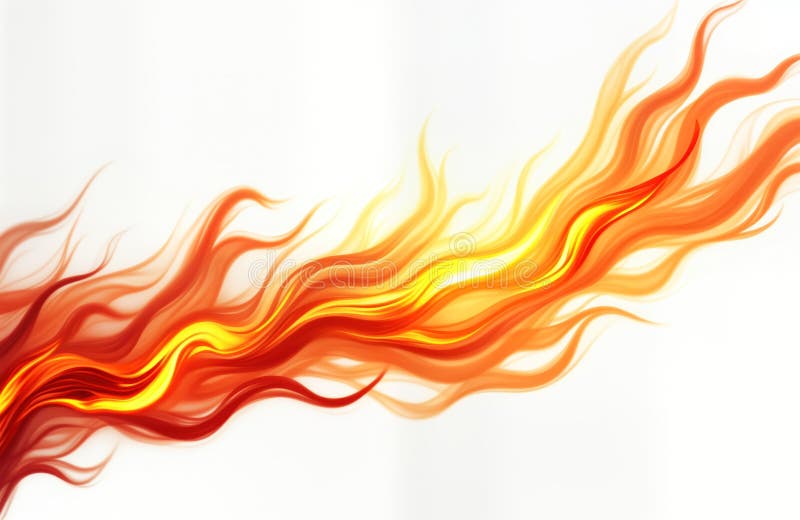 Abstract Image of Hot Orange, Red Flames Against White Background ...