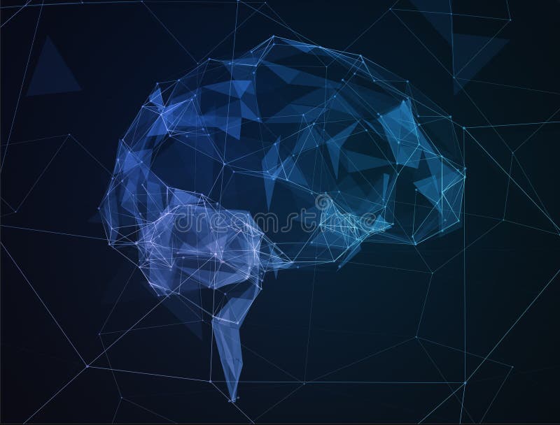 The Abstract Image of Human Brain in Form Lines Stock Illustration ...