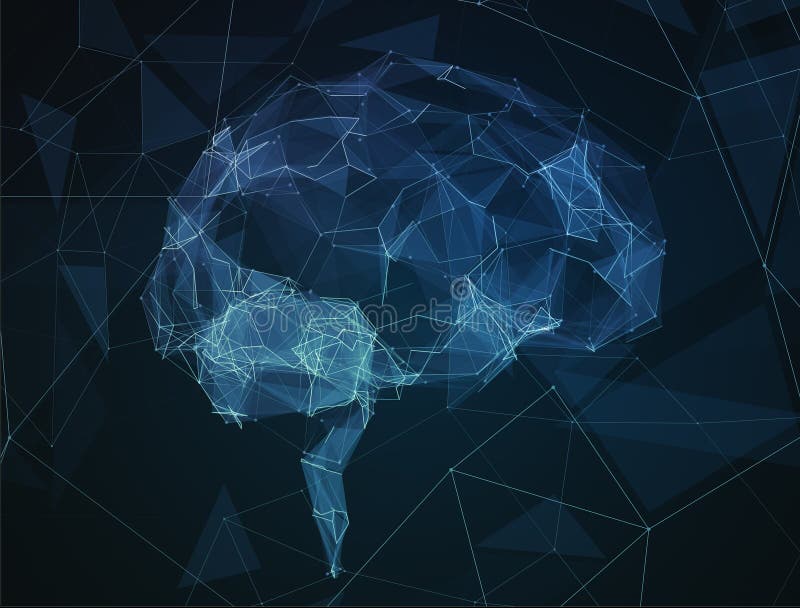 The Abstract Image of Human Brain in Form Lines Stock Illustration ...