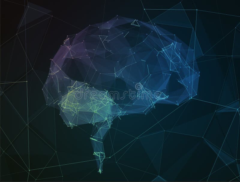 The Abstract Image of Human Brain in Form Lines Stock Illustration ...