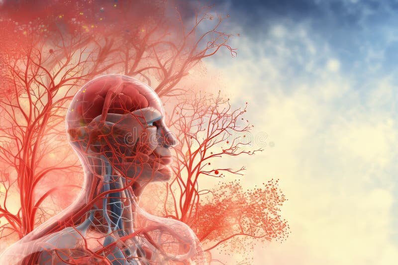 Abstract Image of Human Circulatory System on Pastel Background Stock ...