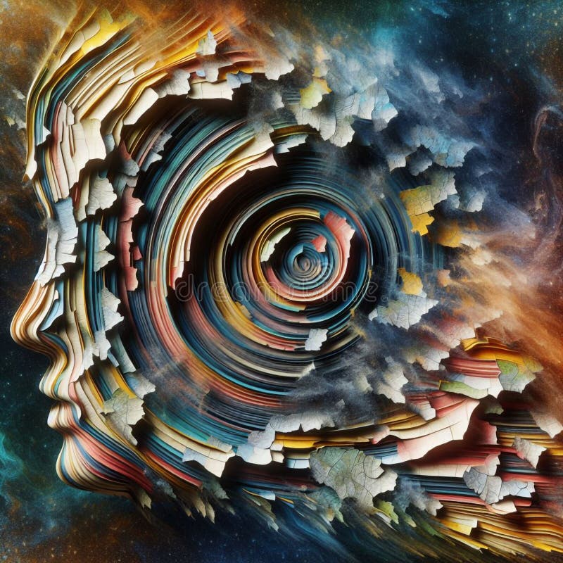 An Abstract Image of a Human Face with a Swirling Pattern Represents ...