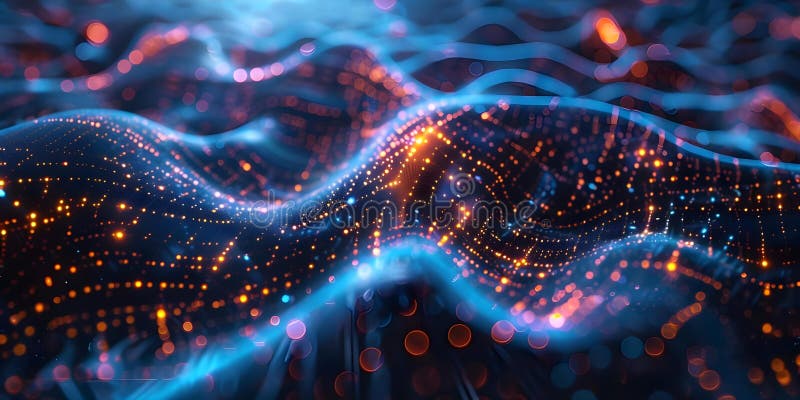 Abstract Image Illustrating Technology Evolution and Computing Power in Neural Circuits. Concept ...