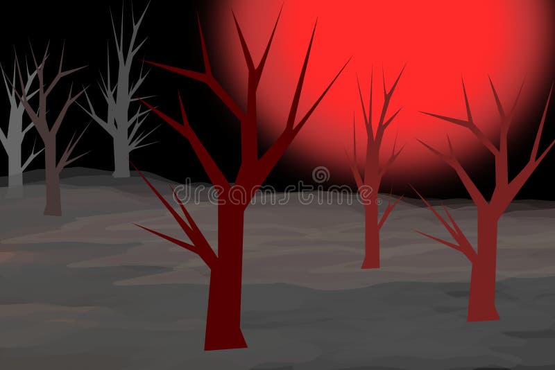 The Illustrations and Clipart. Autumn, Landscape of Autumn Forest in ...
