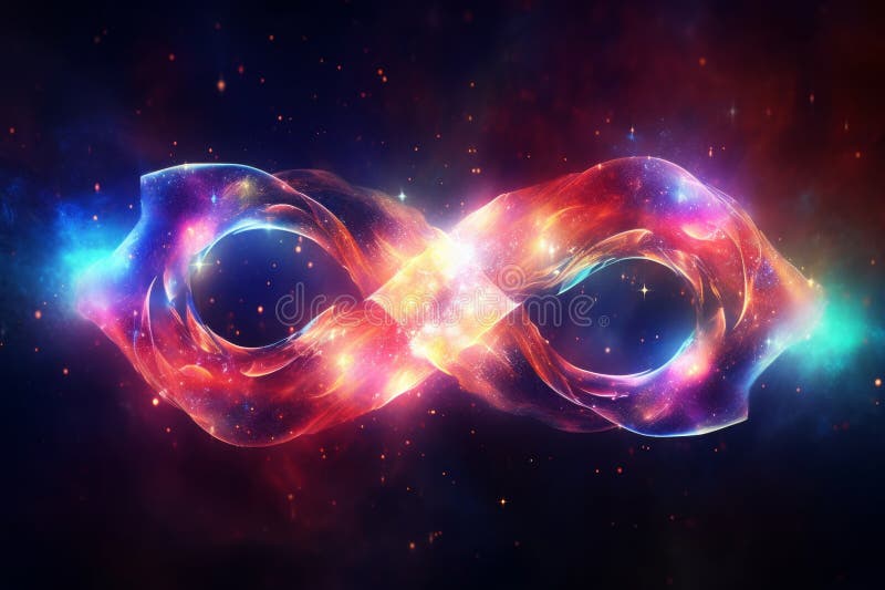 An Abstract Image of an Infinity Sign in Space Stock Illustration ...